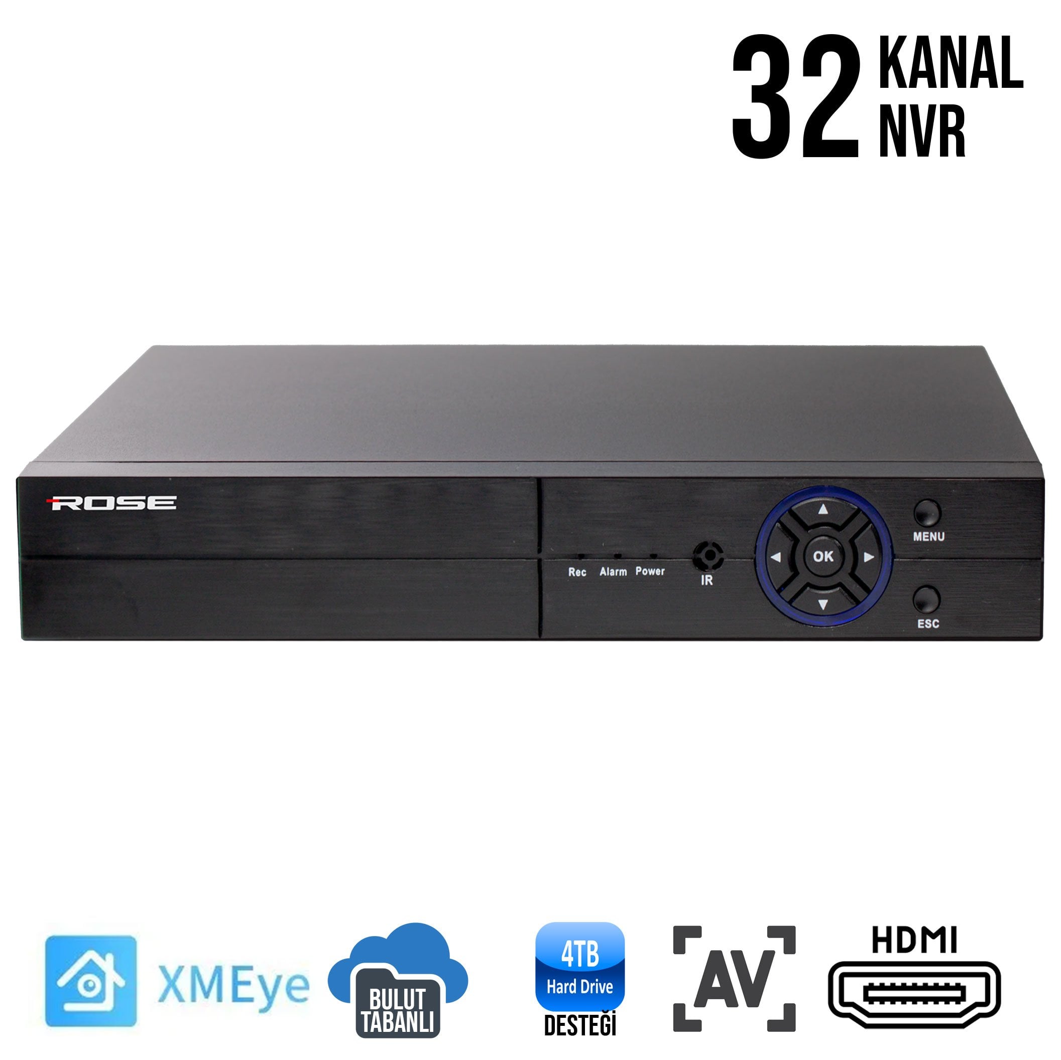Rose 4KD-32 Kanal NVR Kayıt Cihazı