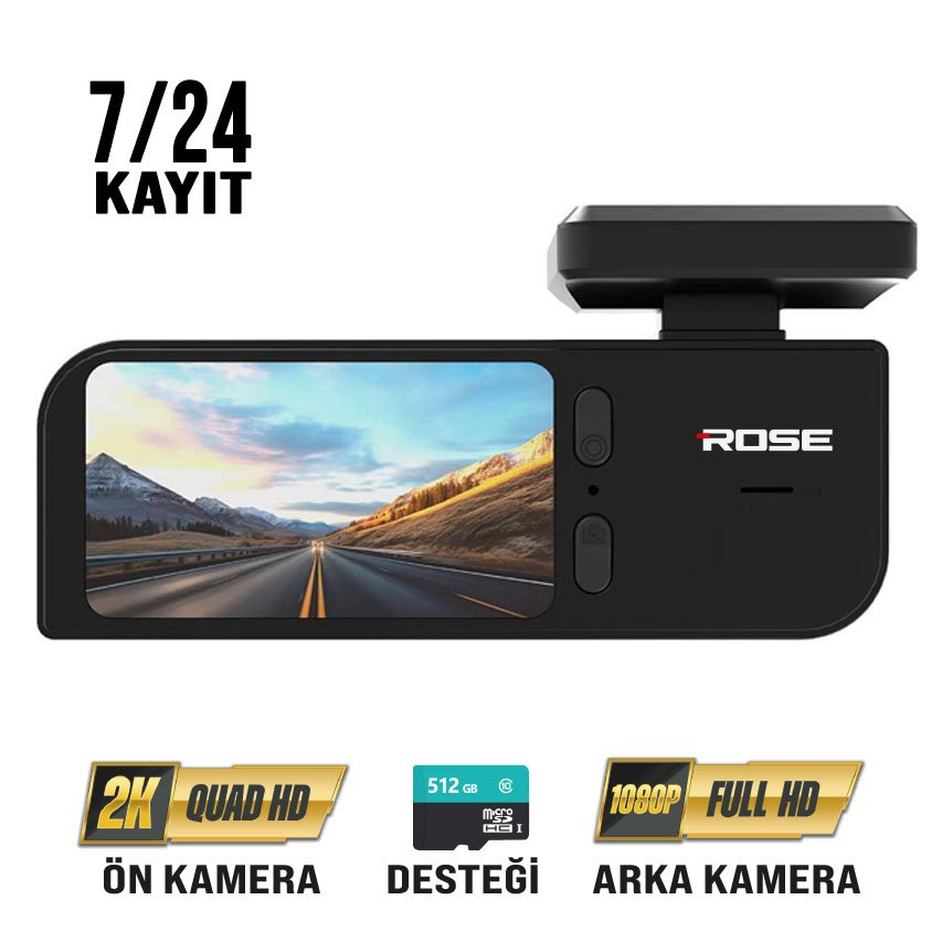 Rose MR-76 2K+1K 2 Kameralı Araç DVR